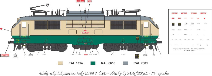 Elektrická lokomotiva řady E499.2 ČSD IV.epocha :: Obtisky-marfdknl